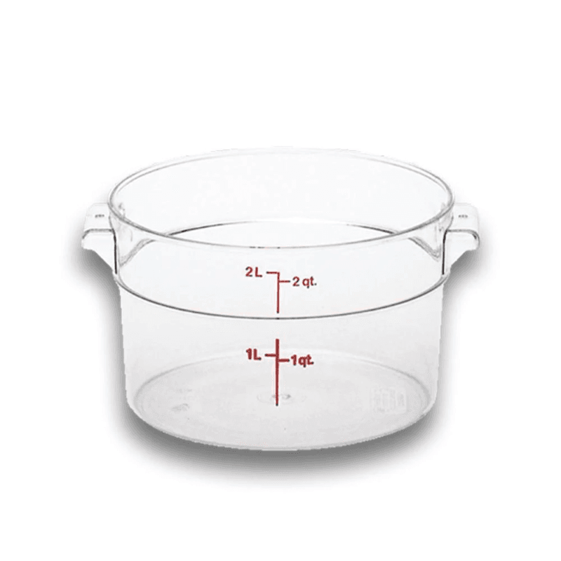 Recipiente Redondo de Policarbonato 2 qt (24 pzas)